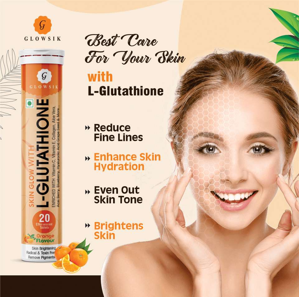 G GLOWSIK Glutathione Skin Glow 40 Effervescent Tablet with collagen ...