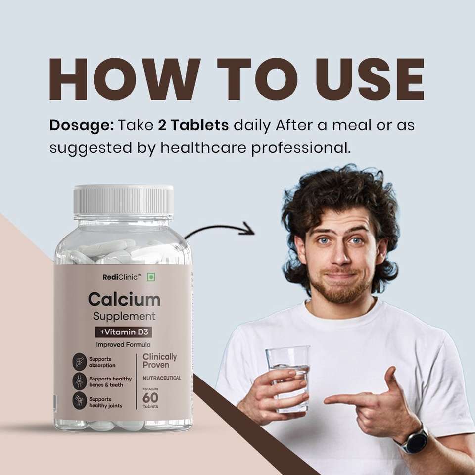 RediClinic Calcium & Vitamin D3 Tablets | For Bone Health & Joint ...
