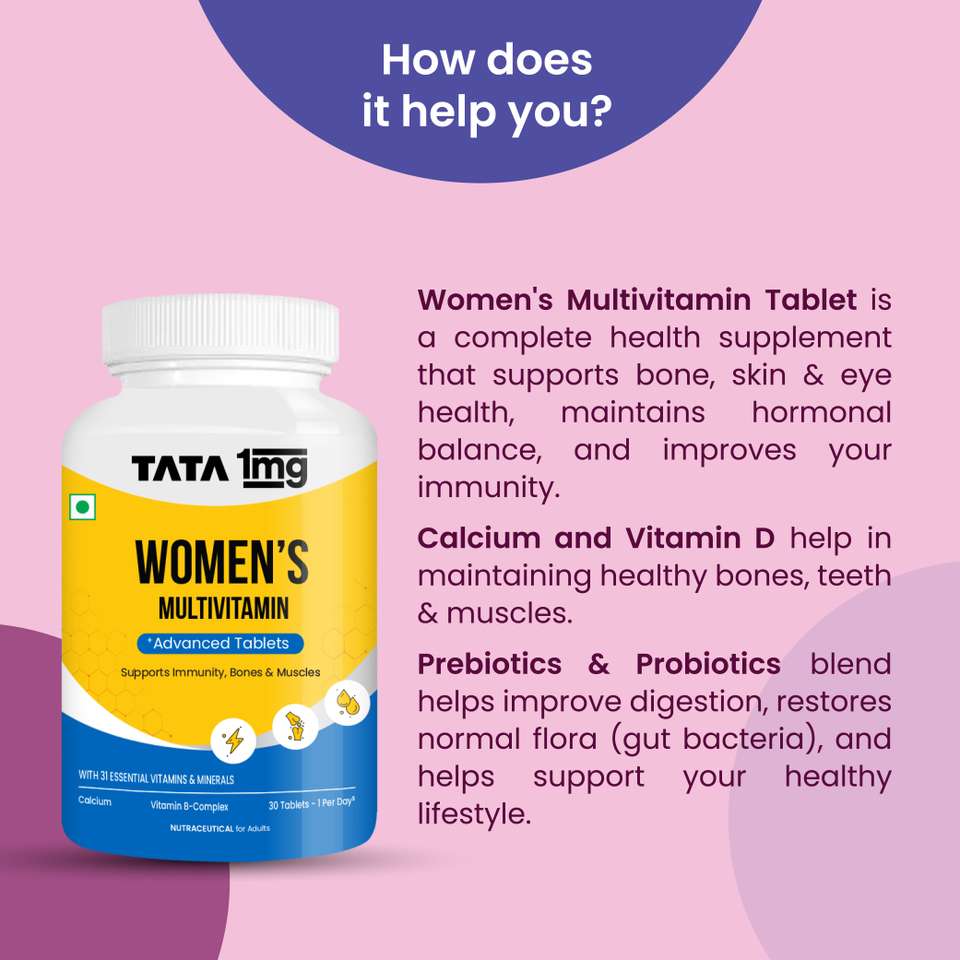 TATA 1mg Womens Multivitamin Veg Tablet with Zinc Price in India - Buy ...