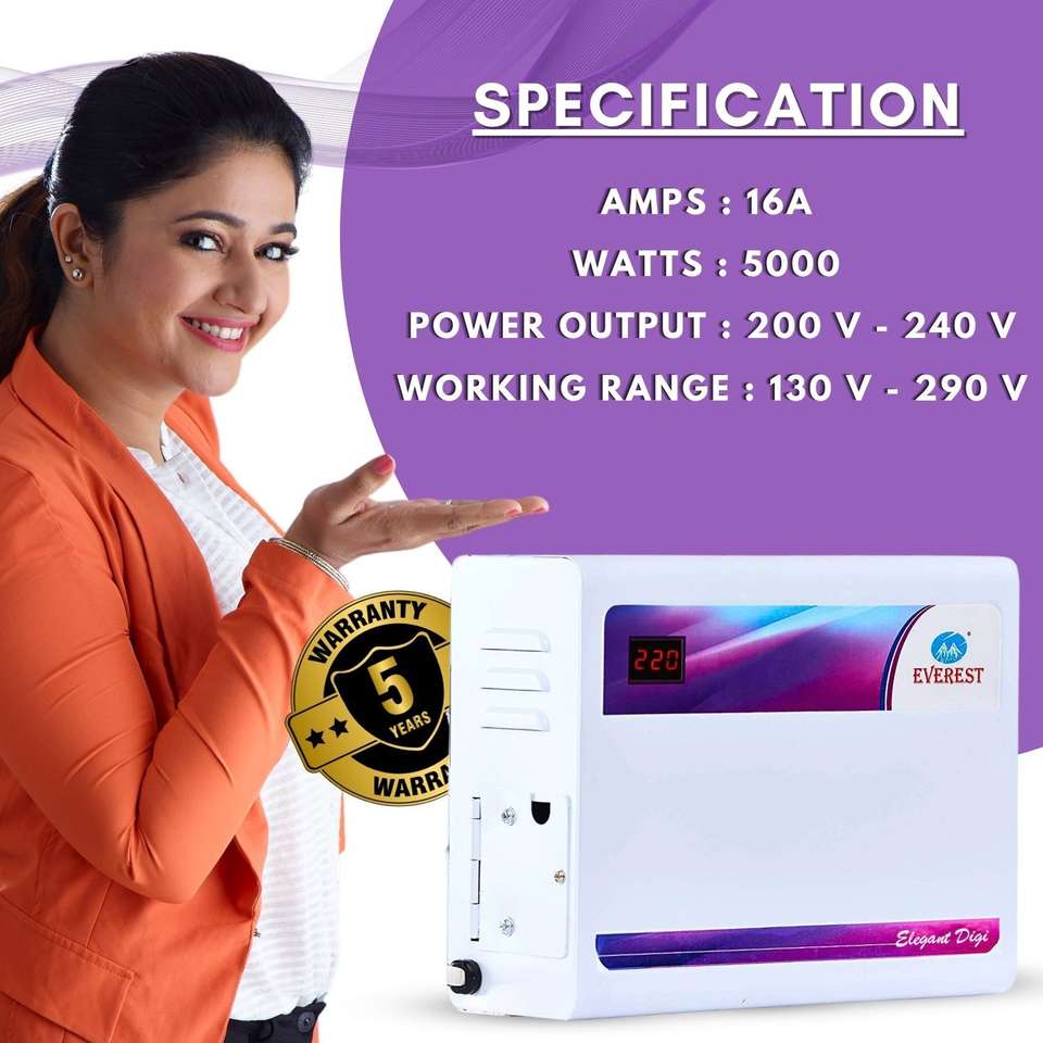 EVEREST EWD 500-Digital Double Booster Classic Digi Voltage Stabilizer ...