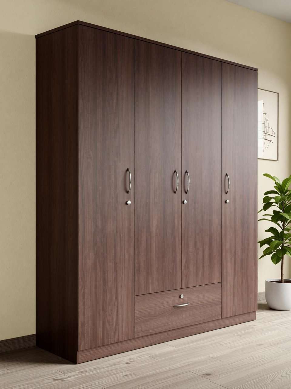 Interio by Godrej Ewa Engineered Wood 4 Door Wardrobe Price in India ...