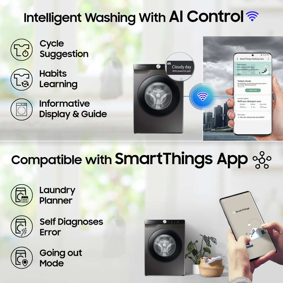 Samsung 7 kg 5 Star, AI Control, Wi-Fi, Digital Inverter Fully ...