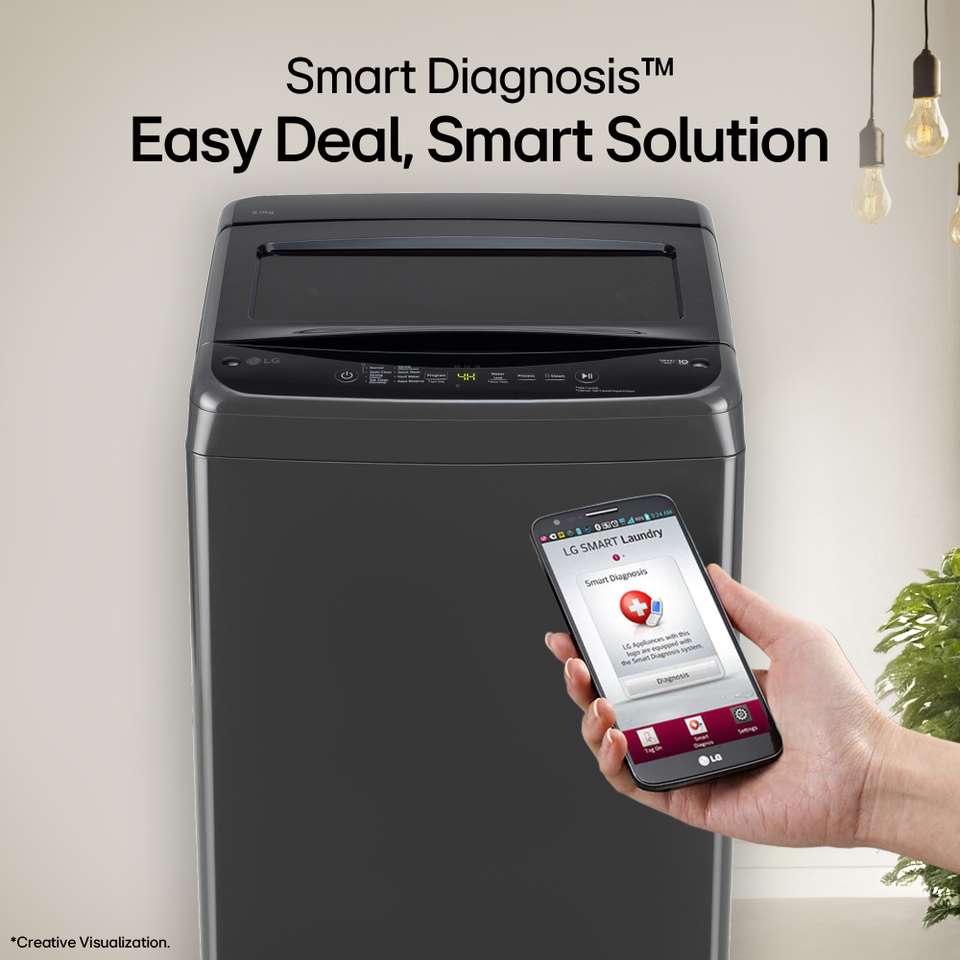 LG 9 kg Fully Automatic Top Load Washing Machine with In-built Heater ...