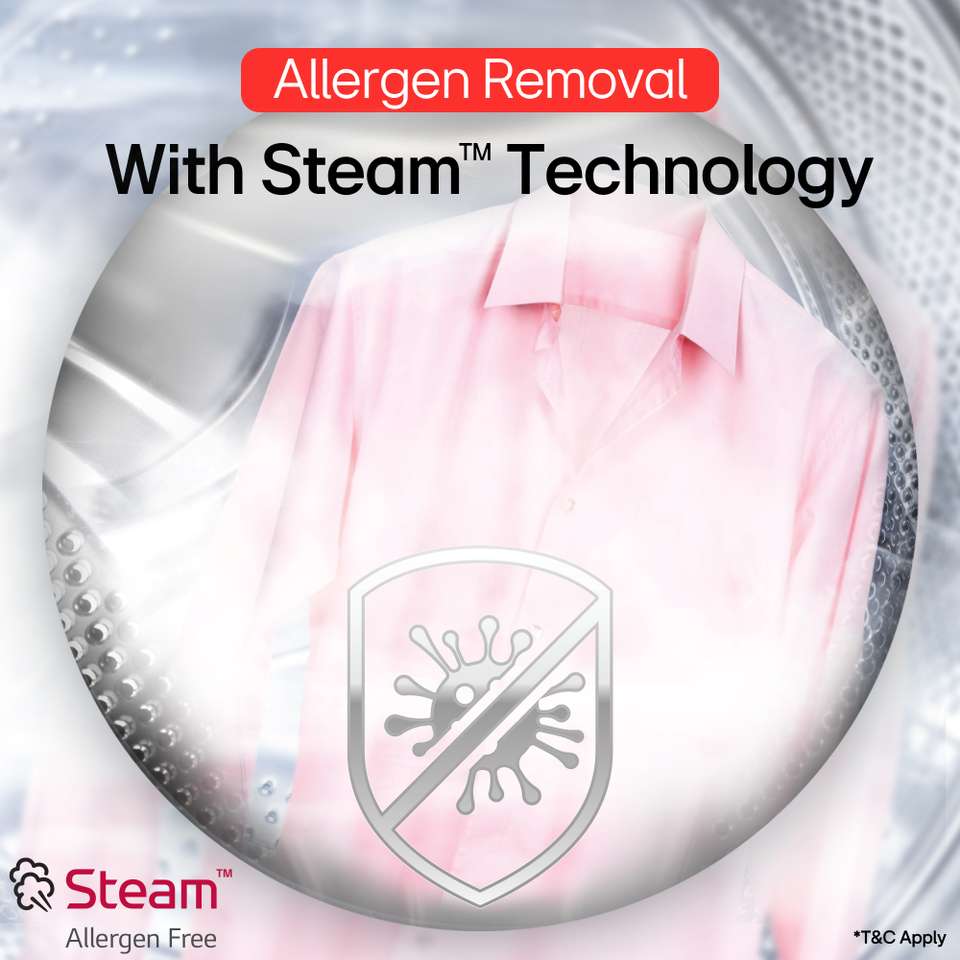 LG 7 kg 5 Star, Allergen free with Steam, Inverter Direct Drive - Less ...
