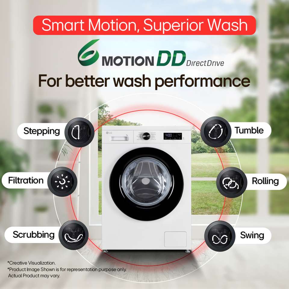 LG 7 kg 5 Star, Allergen free with Steam, Inverter Direct Drive - Less ...