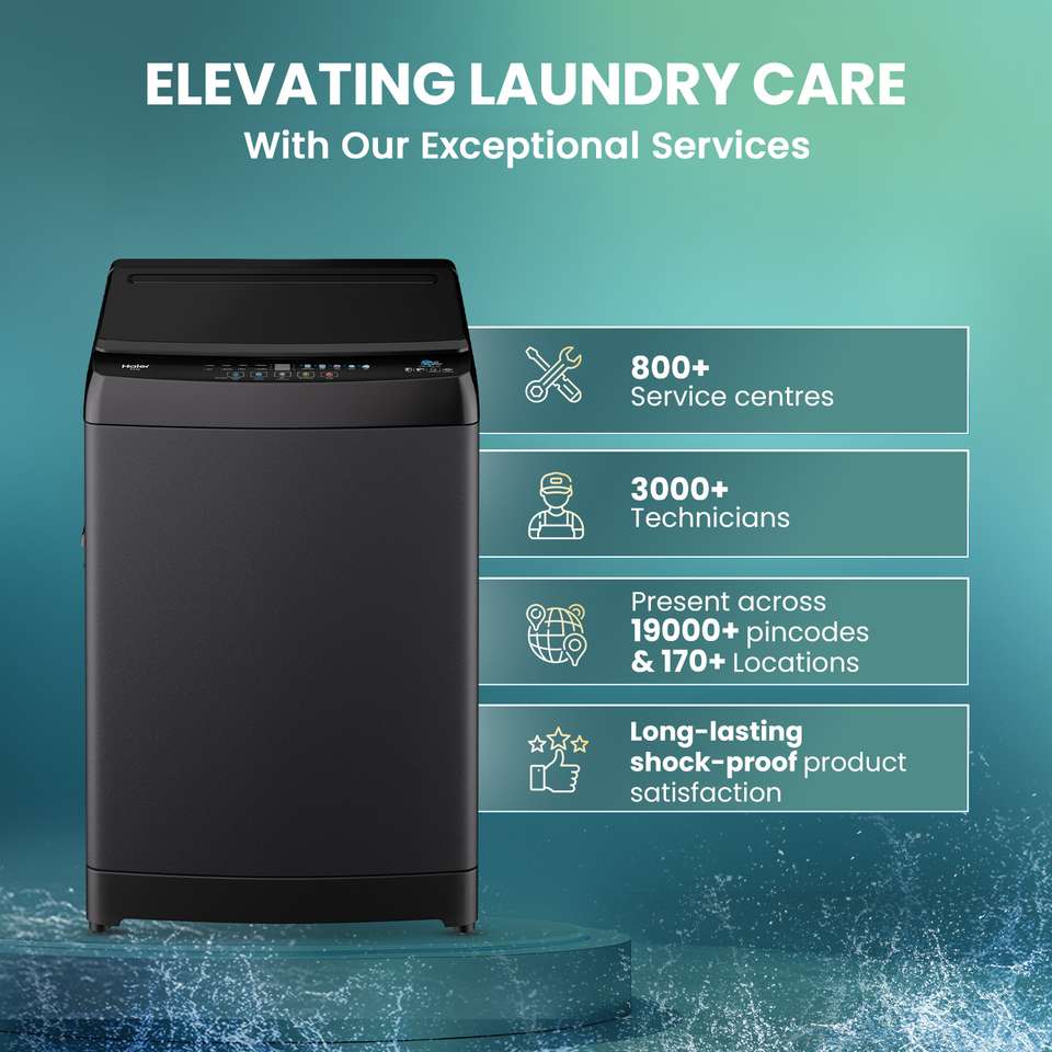 Haier 8 kg Toughened Glass with Anti Bacterial Vortex Pulsator, 1300 ...