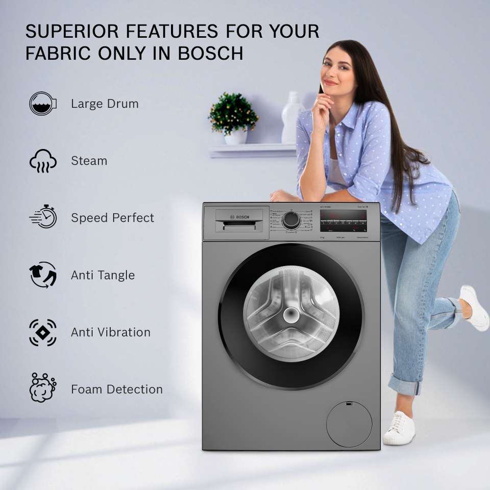 BOSCH 8 Kg with Steam Fully Automatic Front Load Washing Machine with ...