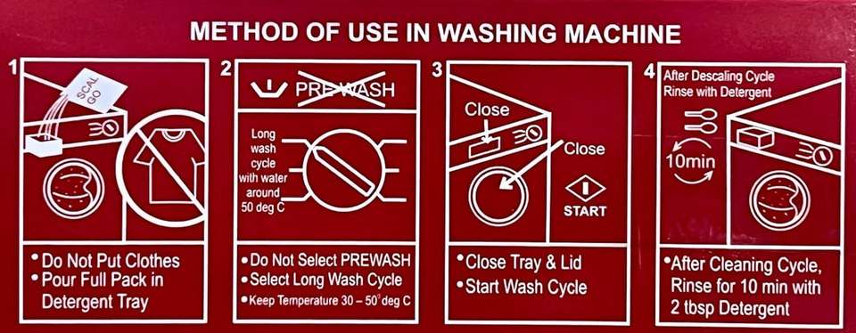 LG ScaLGo Washing Machine Cleaner Descaling Powder for Front & Top Load ...