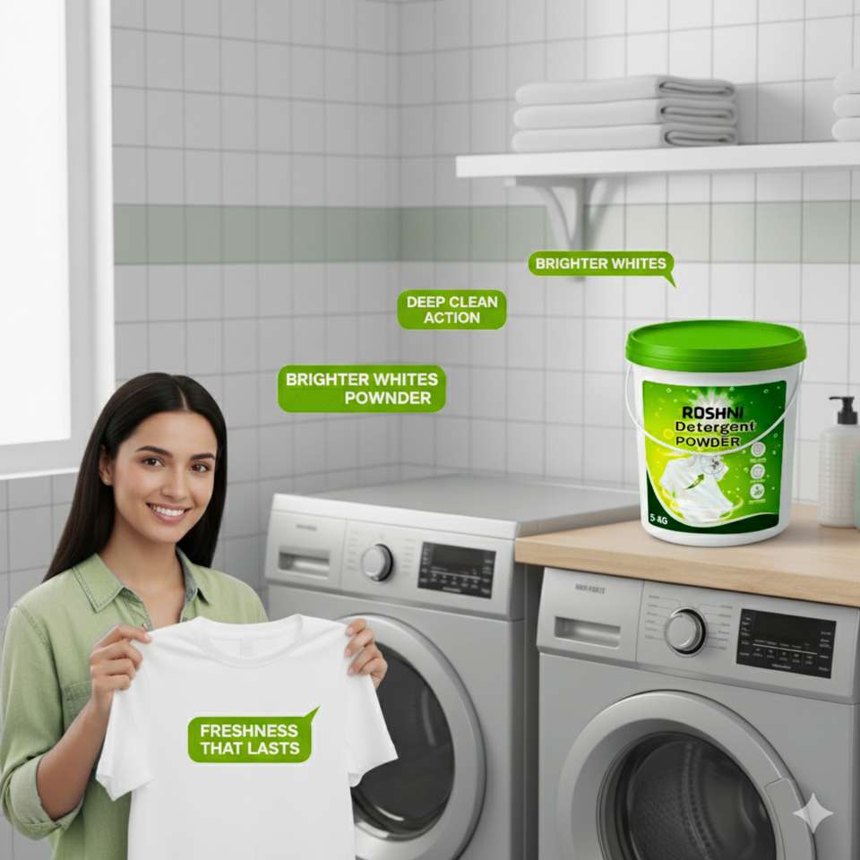 ROSHNI Detergent Powder 10Kg – Brightening Formula for All Fabrics ...
