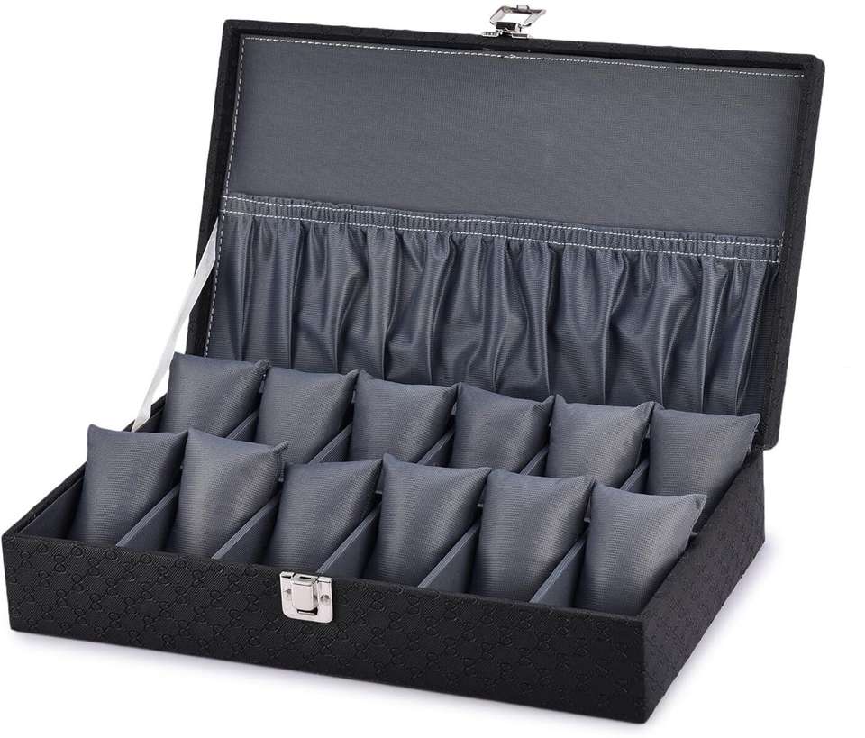 PARALOT New Black Design watch box for 12 watches (WITHOUT WATCHES ...