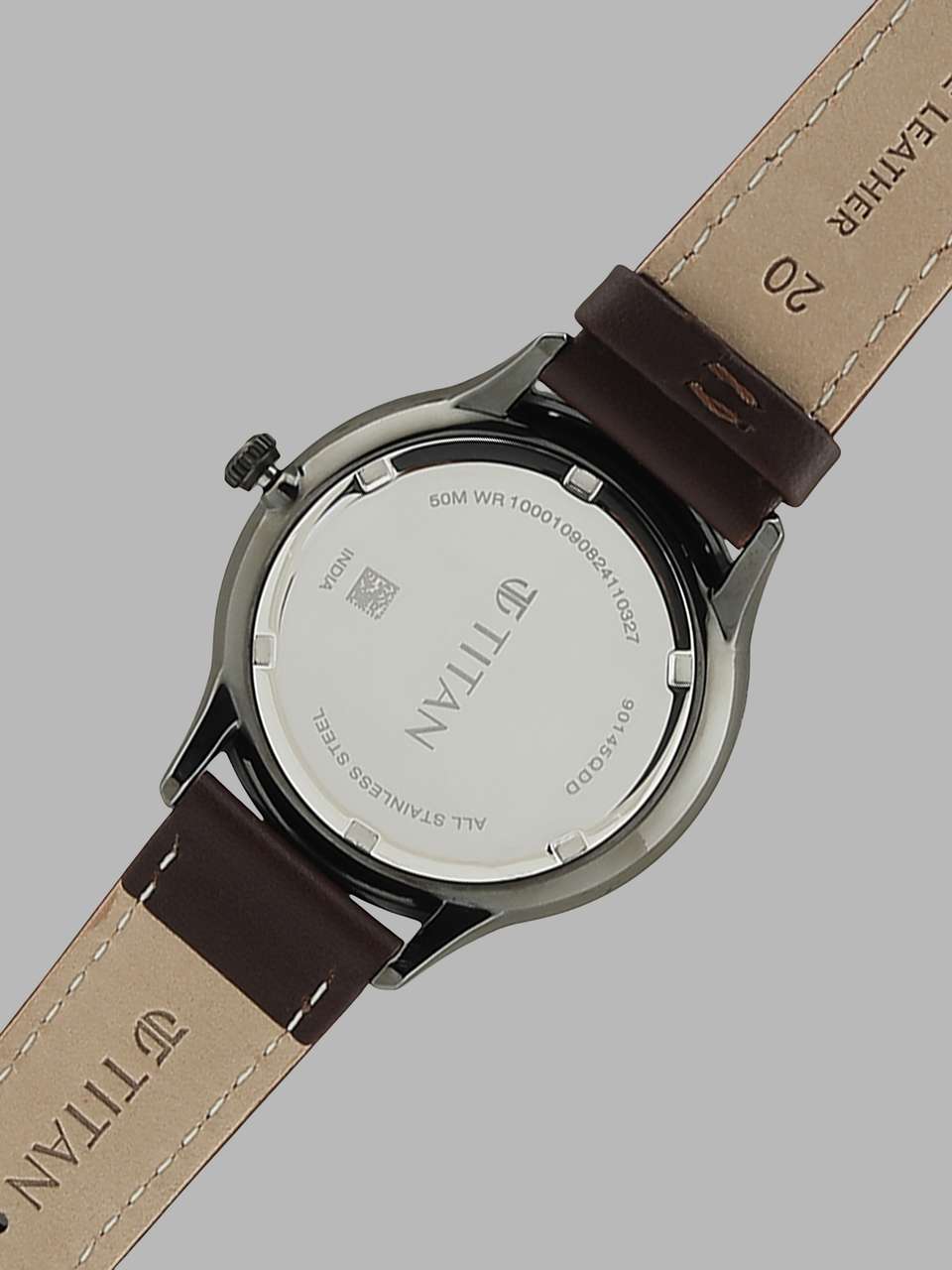 Titan Titan World Time with Date Green Dial Brown LeatherStrap Analog ...
