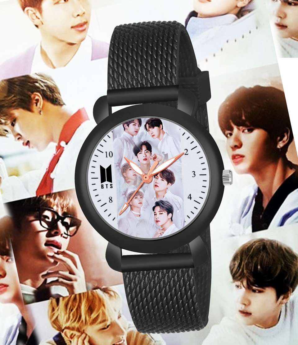 COSMIC Fancy Black Analog Kids BTS Army Lover Black Analog Analog Watch ...