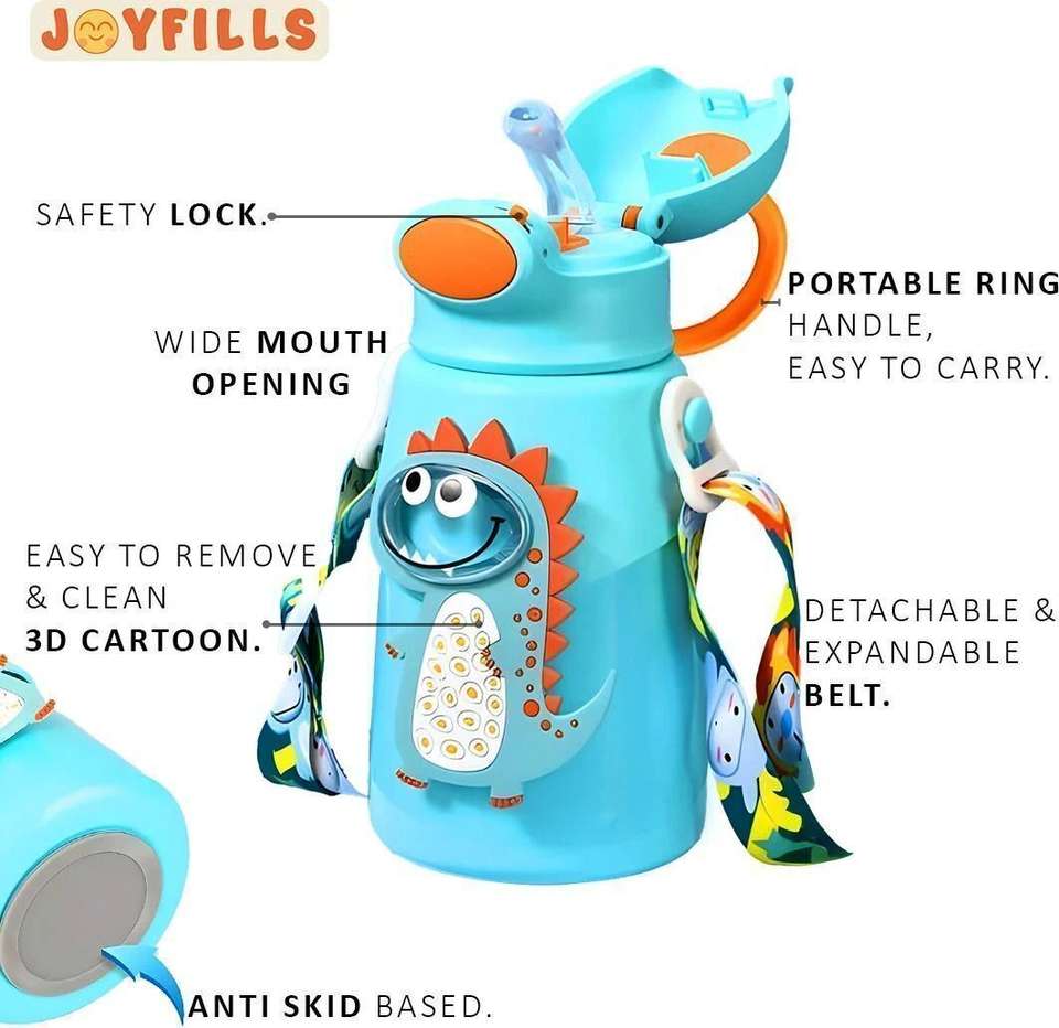 Flipkart.com | JOYFILLS 3D Animal Kids Sipper Bottle | SUS 316 Steel ...