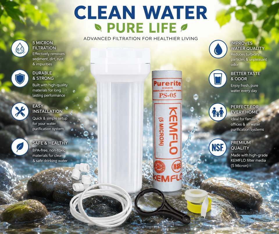 ZENWATER Transparent Housing Kit with 10inch kemflo Filters ...