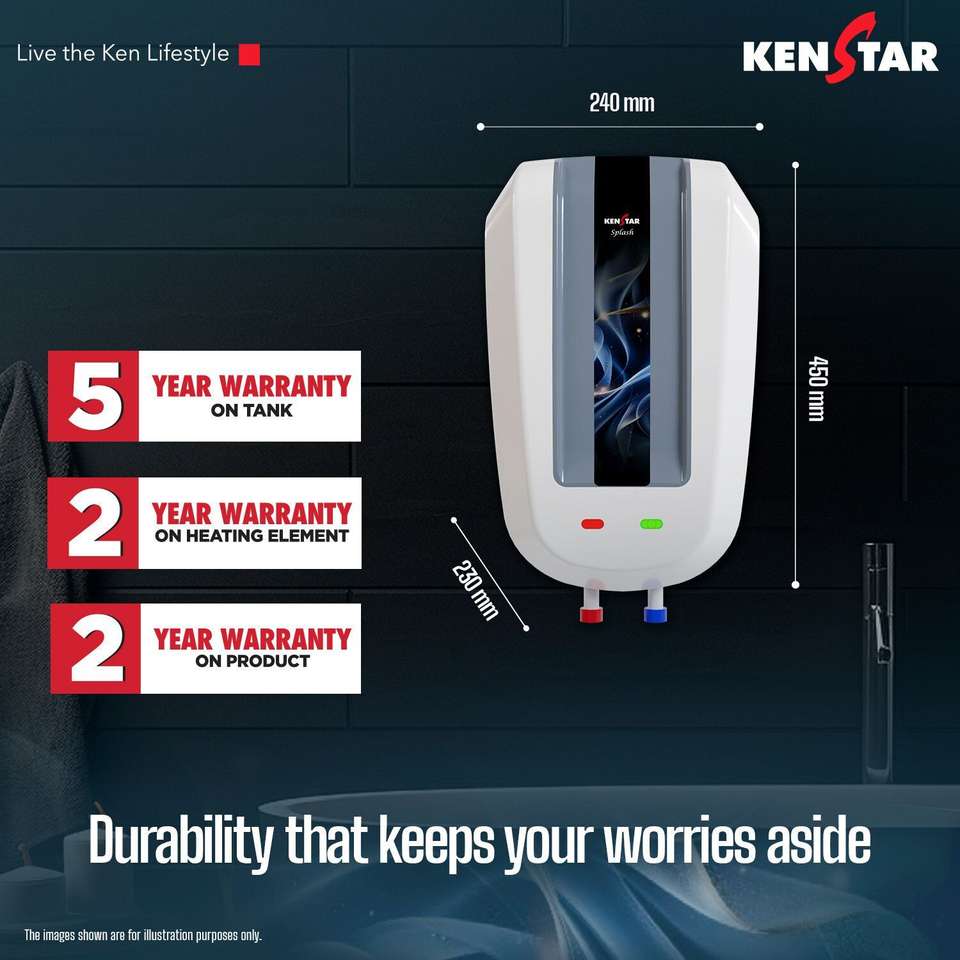 Kenstar SPLASH 5.9 5.9 L Instant Water Geyser | High Grade SS Tank ...