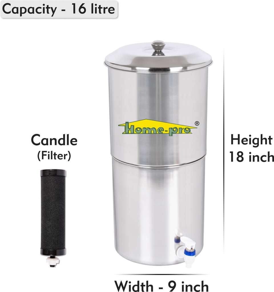 Home-pro Manual Water Filter | Carbon Candle For Fast Filteration | 16 ...
