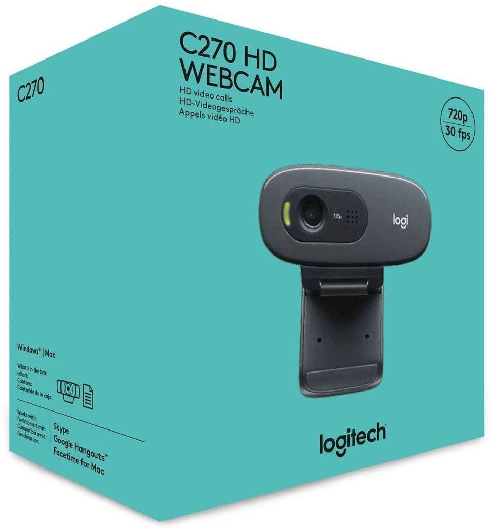 Logitech C-270 720 HD Webcam with Built-In Microphone USB Connectivity ...