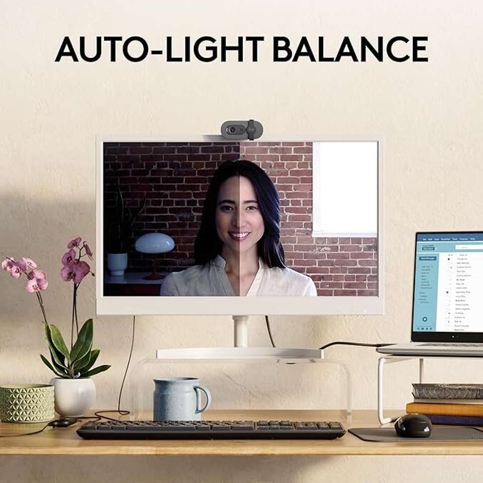 Logitech Brio 100 2 MP HD Webcam with Built-In Microphone USB ...