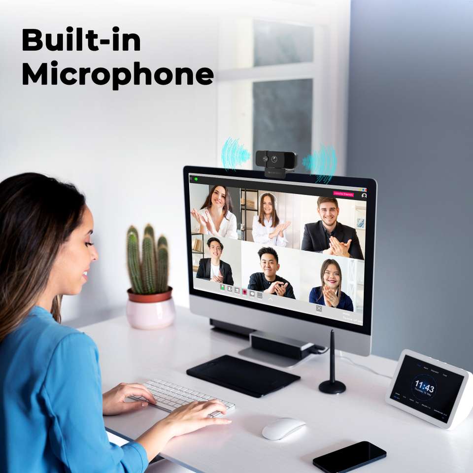 ZEBRONICS Zeb-sharp Pro 2048 MP HD Webcam with Built-In Microphone USB ...