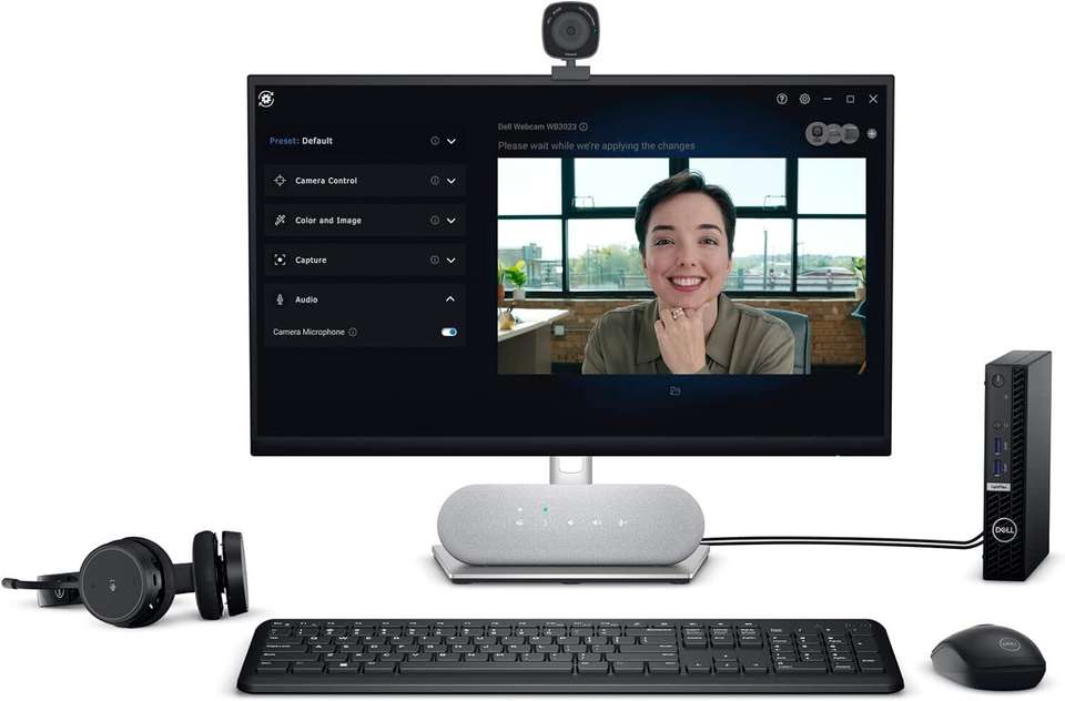 DELL WB3023 2K QHD/FHD/HD Resolution 8 MP HD Webcam with Built-In ...