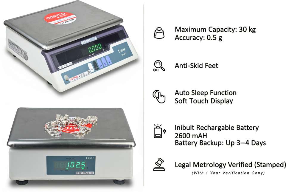 Essae Costco : DX 852 30 kg ( For Silver Weighment) Cap : 30 kg Accu ...