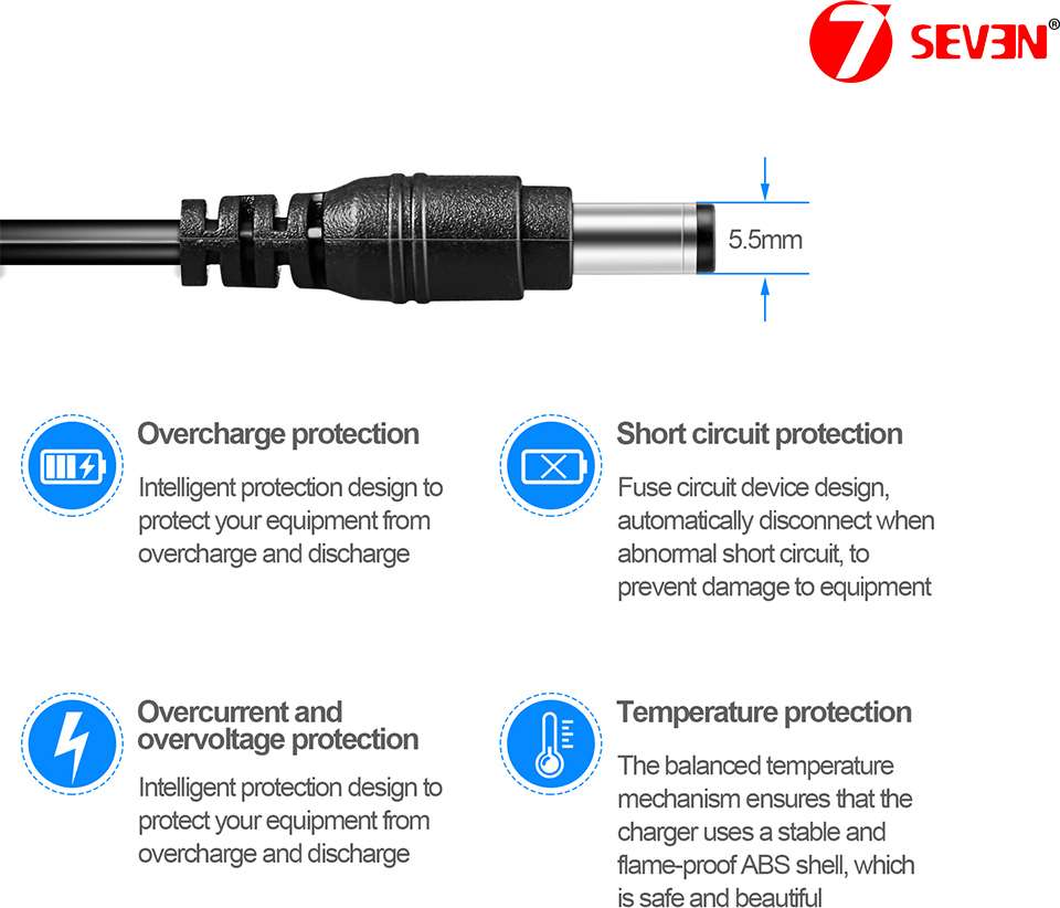 7SEVEN 5v 2amp AC Adapter, 5v 2a Power Supply Adapter, 5V 2A LED Power ...