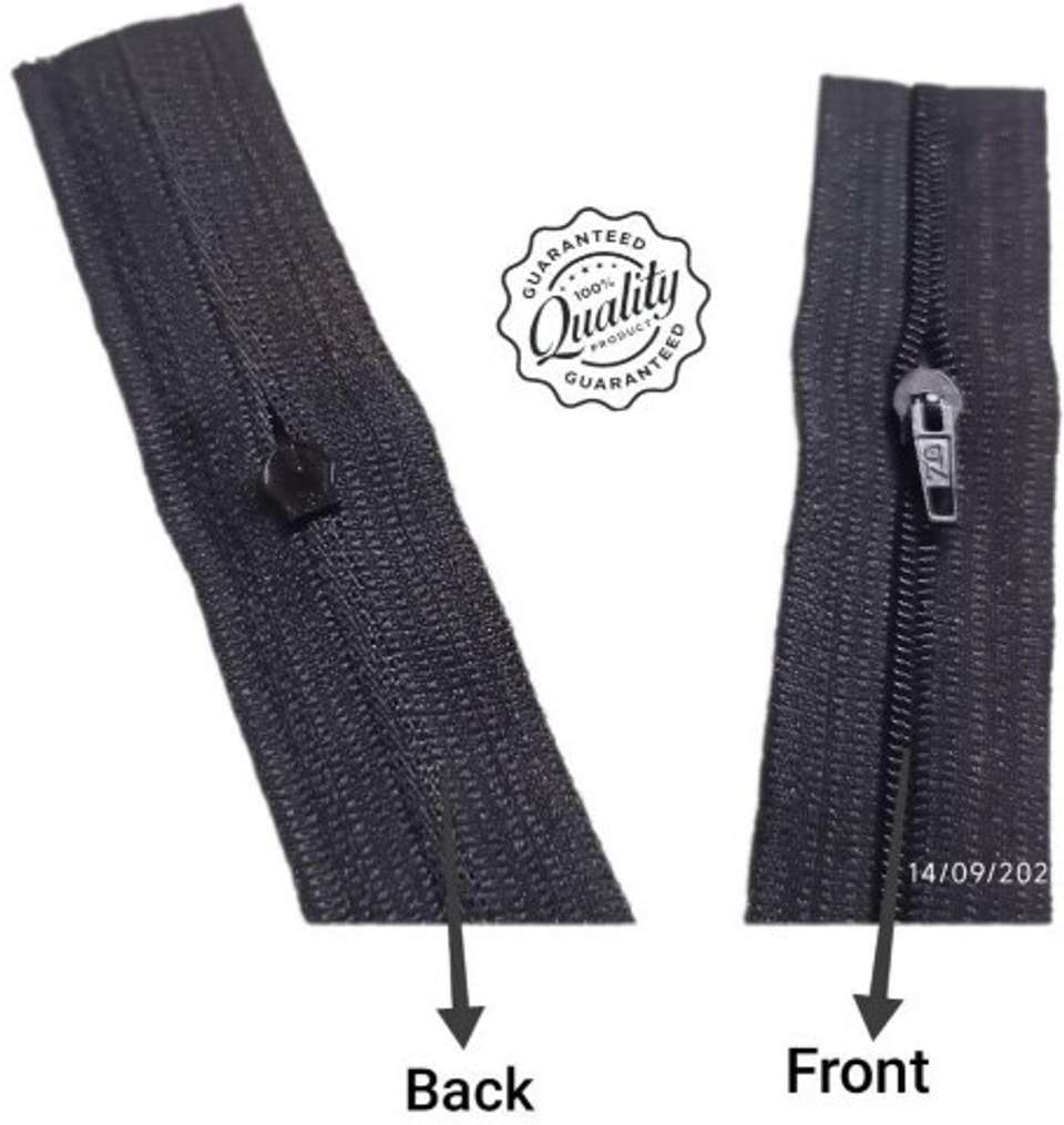tdzipper black white pin lock 8" Black, White Nylon Open-ended Zipper ...