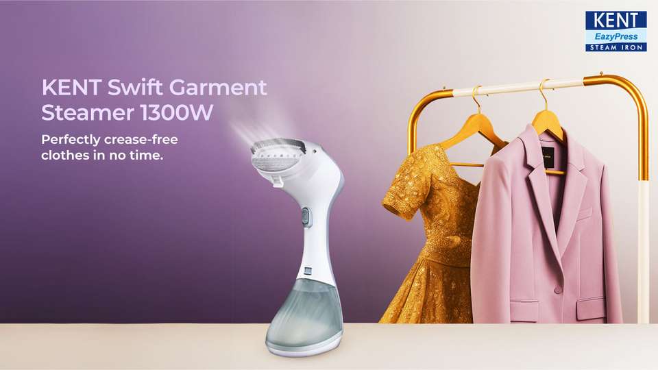 KENT Swift Handheld Garment Steamer Ideal for Fabrics like Sarees ...
