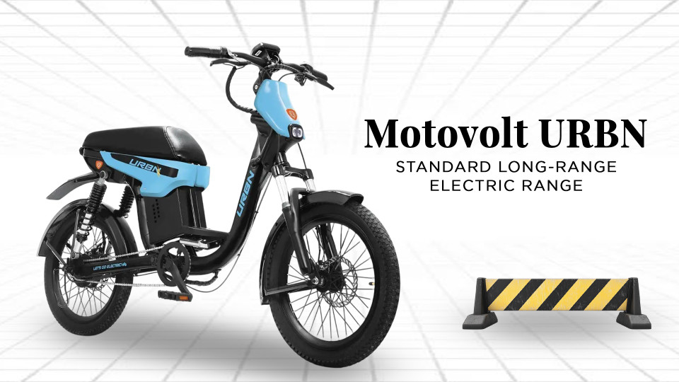 Motovolt URBN Sky Blue Range upto 105 Km in PAS Mode 20 inches Single ...