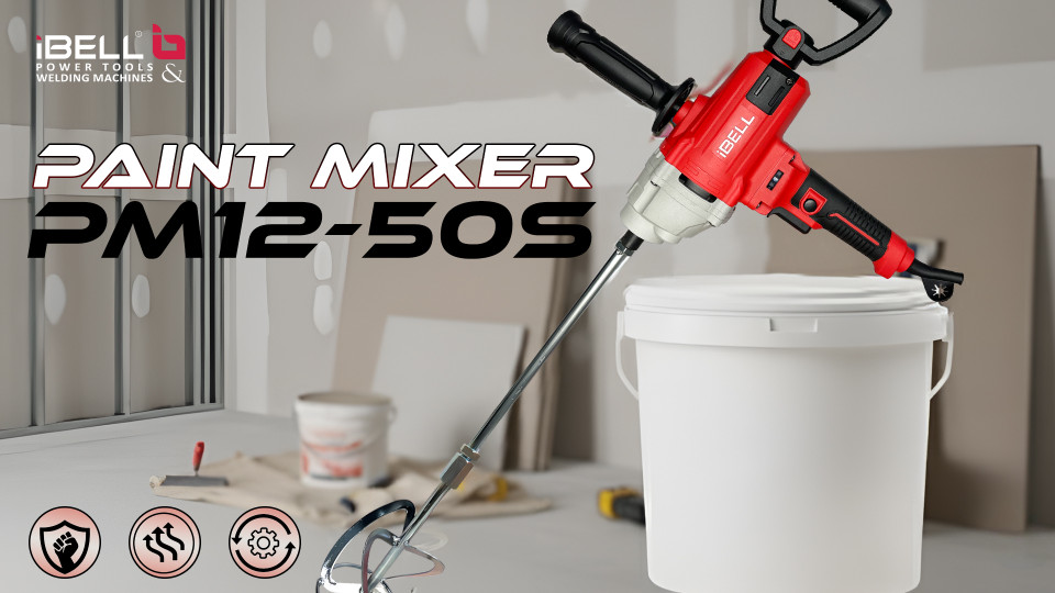 iBELL PM12-50 Paint Mixer Electric Stirrer Paint Putty Paste Feed Mixer ...