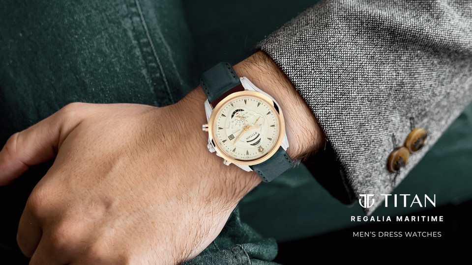 Titan NQ1830KL02 Titan Maritime Pro Chronograph Green Dial Brown ...