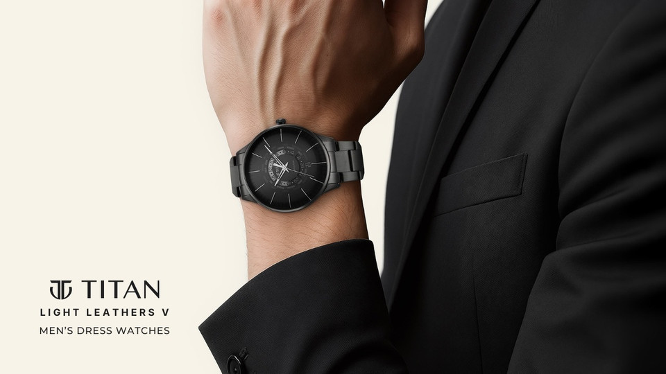 Titan Titan World Time With Date Black Dial Black Stainless Steel Strap ...