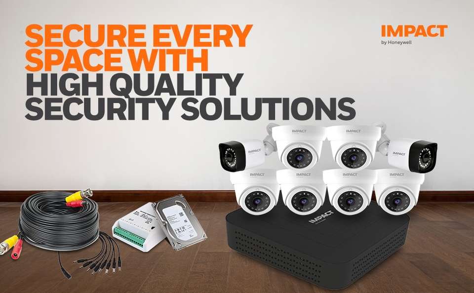 Impact by Honeywell 2MP 4 Bullet + 4 Dome CCTV +8 Channel DVR +1TB HDD+ ...