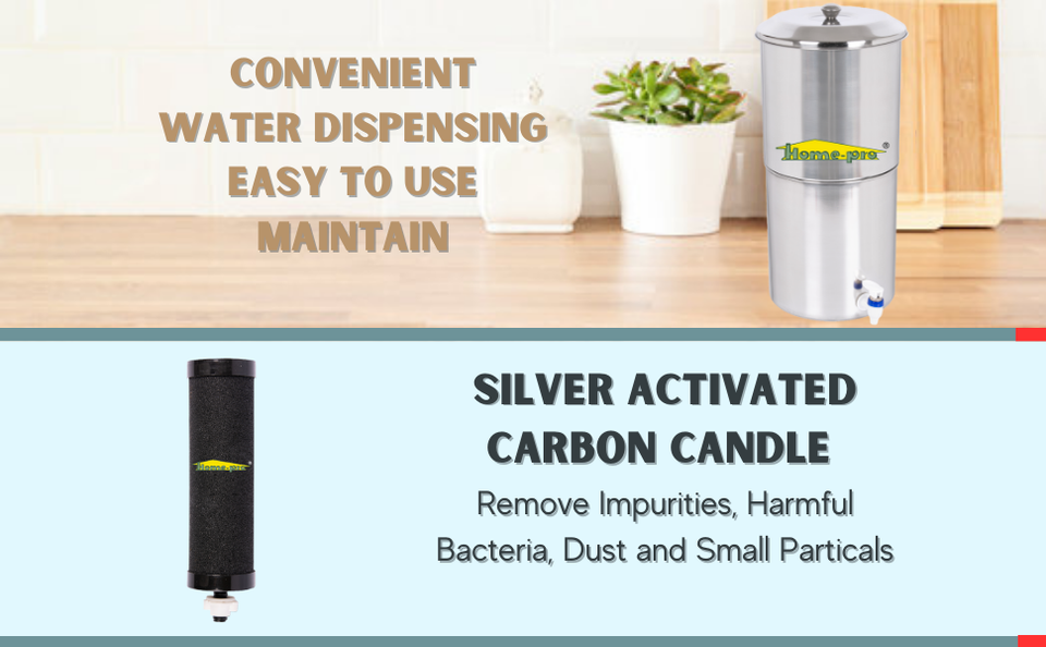 Home-pro Manual Water Filter | Carbon Candle For Fast Filteration | 16 ...