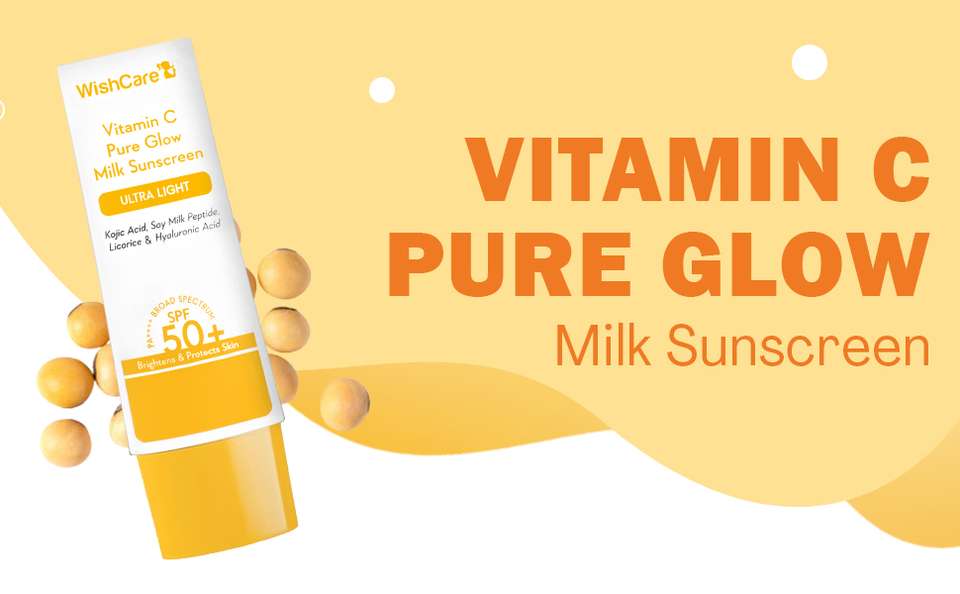 WishCare Sunscreen - SPF 50+ PA++++ Vitamin C Pure Glow Milk Sunscreen ...