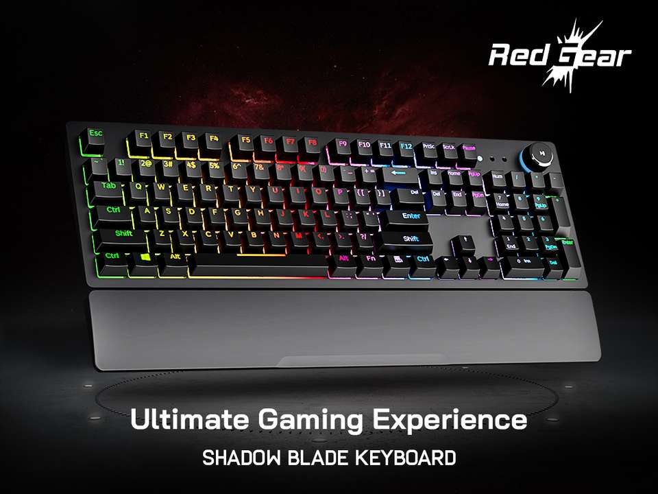 Redgear Shadow Blade Wired USB Standard Gaming Keyboard Compatible with ...