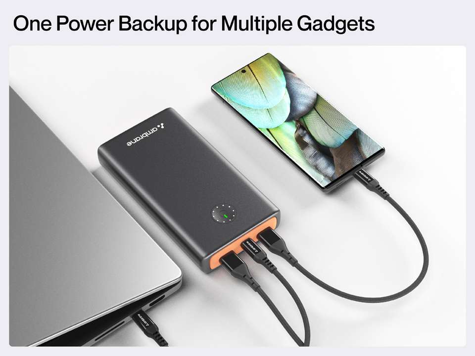 Ambrane 25000 mAh 100 W Compact Pocket Size Power Bank Price in India ...