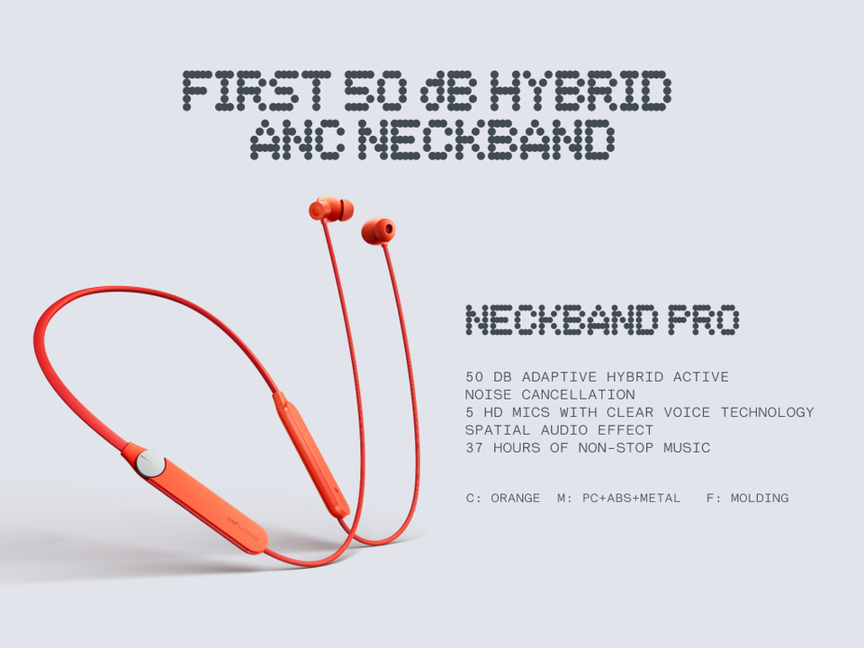 CMF by Nothing Neckband Pro 50dB Active Noise Cancellation, Smart Dial ...