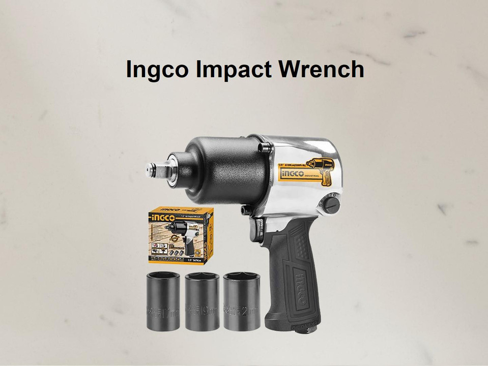 INGCO AIW12562 1/2 Square Drive Air with 3 Pieces Socket (17, 19, 21 mm ...