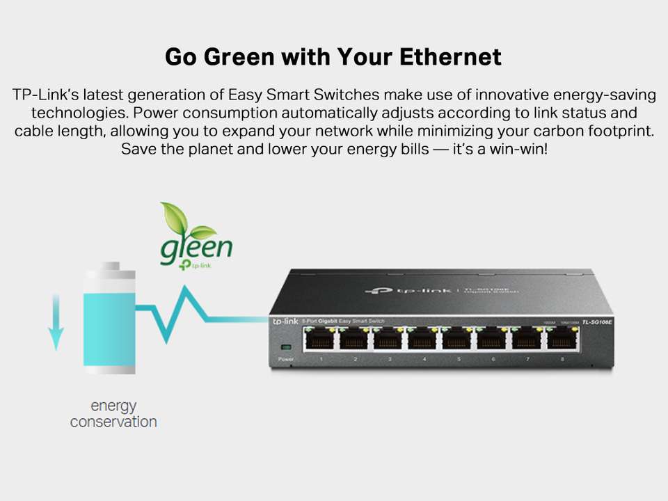 TP-Link TL-SG108E Gigabit Easy Smart Managed Gigabit Easy Smart 8 Ports ...