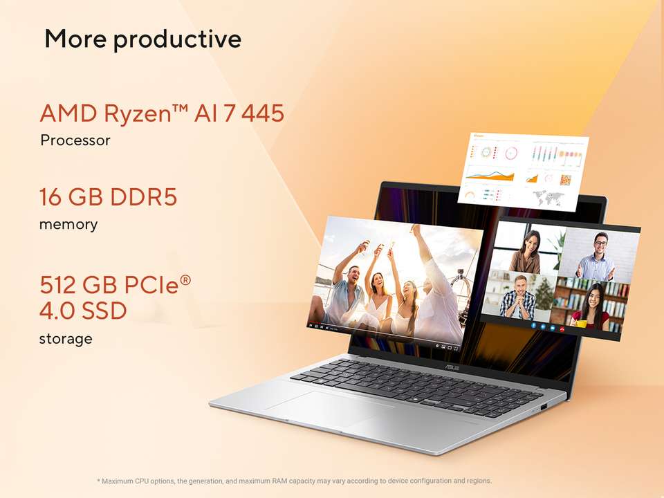 ASUS Vivobook 16 (2026) AI PC with Office 2024 + M365 Basic*, Copilot+ ...