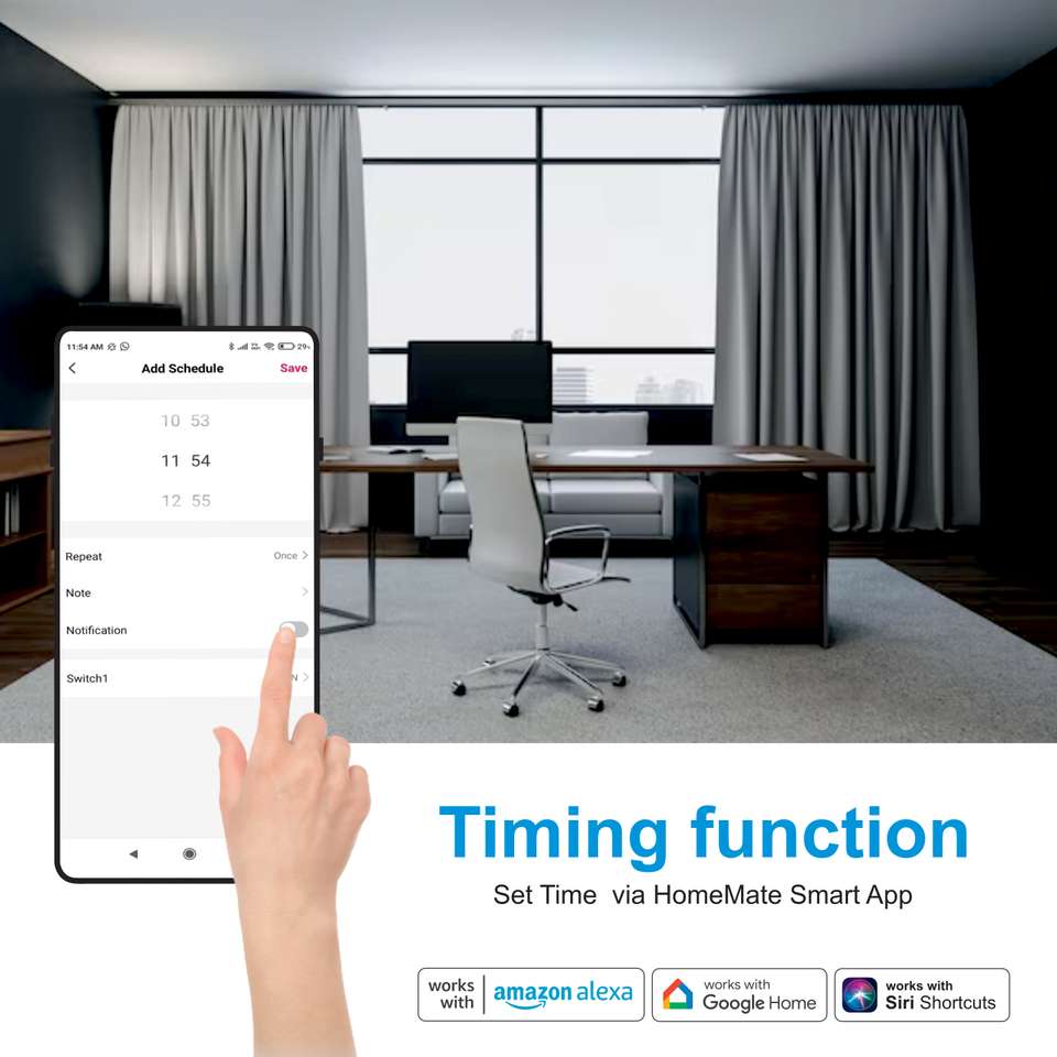 HomeMate Wi-Fi Smart Curtain/Blind/Tubular/Projector Lift Motor Touch ...