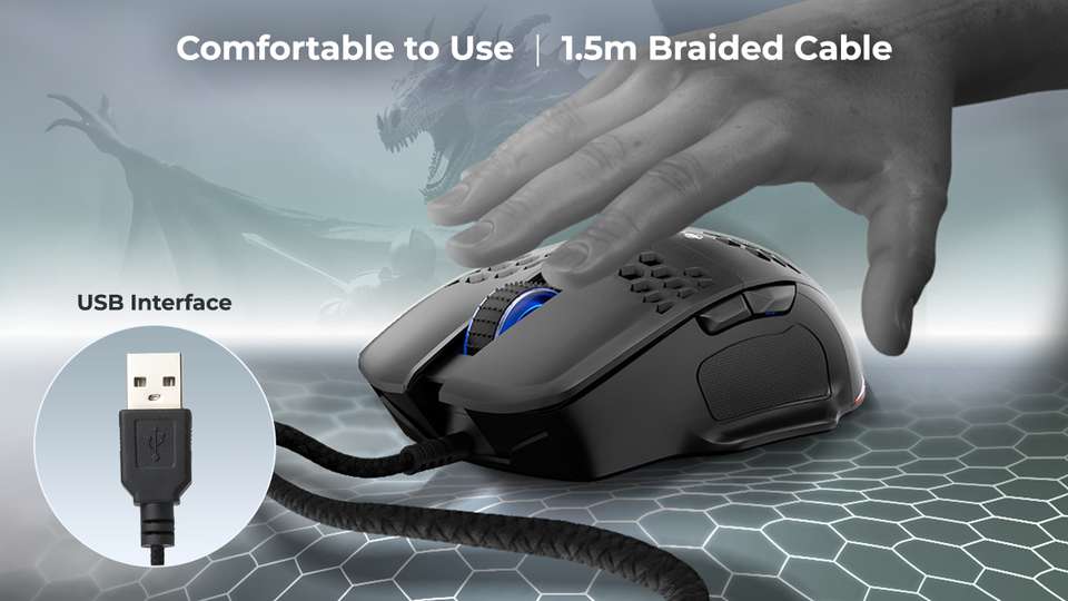 ZEBRONICS Crosshair Wired Ambidextrous Optical Gaming Mouse Premium ...