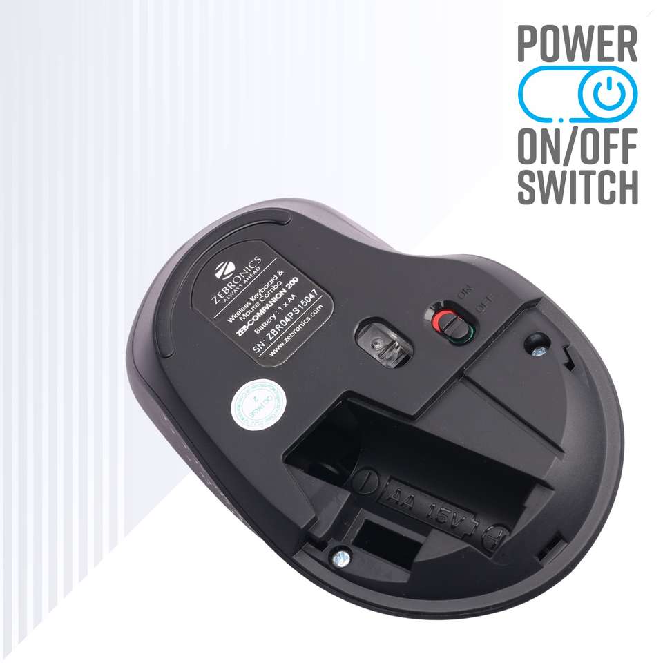 ZEBRONICS Zeb Companion 200 Wireless Combo with Silent Operation Mouse ...