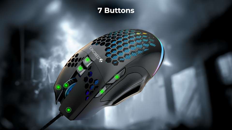 ZEBRONICS Crosshair Wired Ambidextrous Optical Gaming Mouse Premium ...