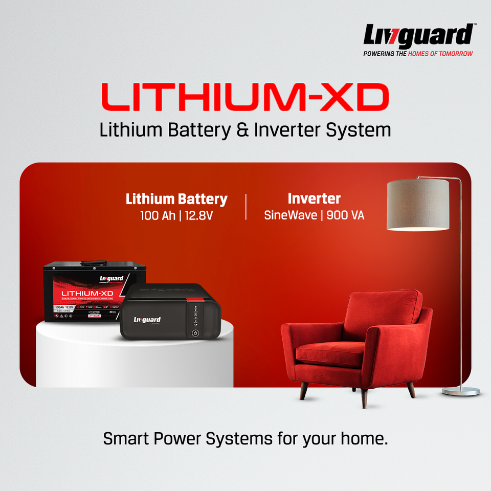 Livguard 900 VA Lithium XD Combo with 3 Year Warranty Lithium Ion Price ...
