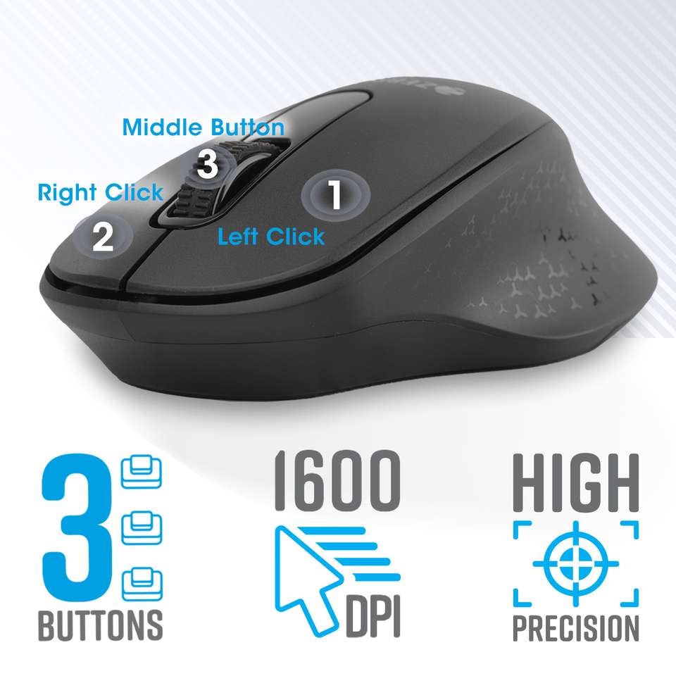 ZEBRONICS Zeb Companion 200 Wireless Combo with Silent Operation Mouse ...