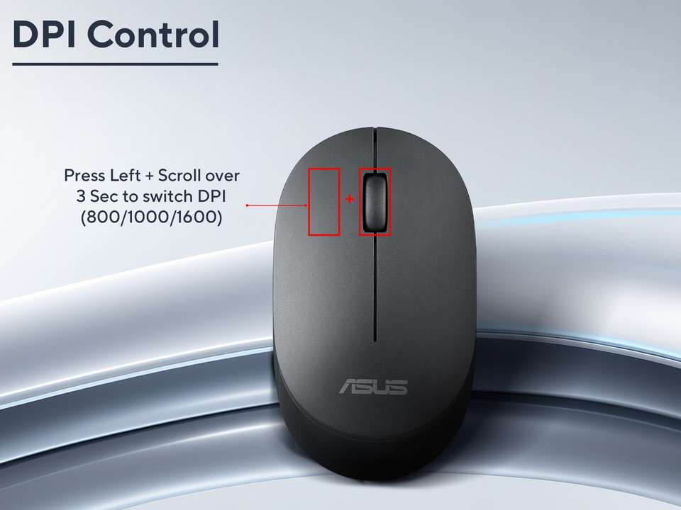 ASUS Bluetooth Silent Mouse MW105, 1600 DPI, Upto 3 Device Support ...