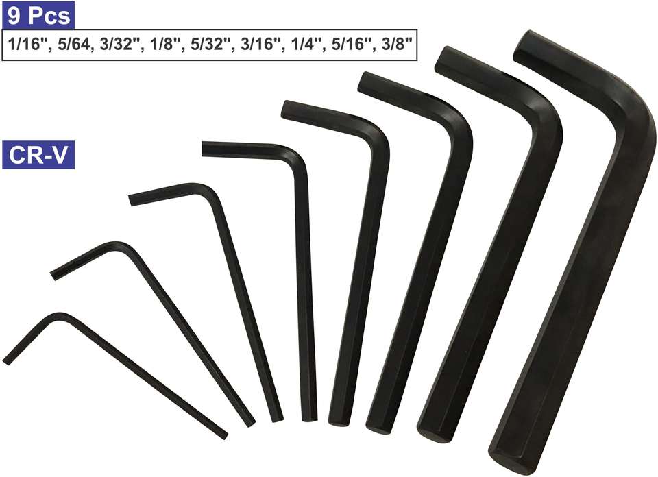 GOOD YEAR combo of 18 pcs of Hex Allen Key Set in mm & inch sizes (1 ...