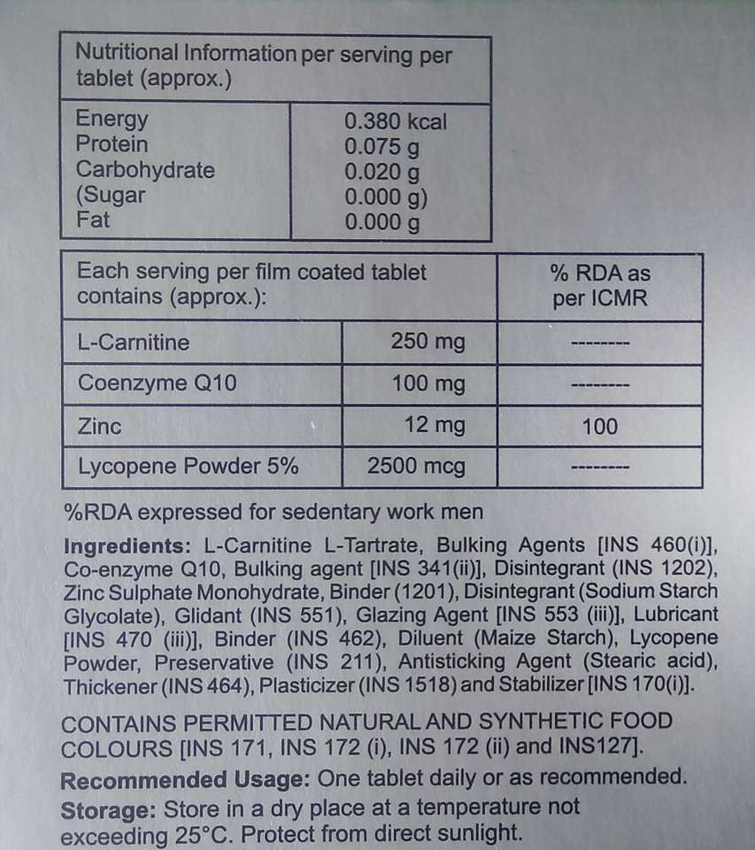Leeford Weltive-Q-10 with Co enzyme Q10, l- Carnitine, Tablets Price in ...